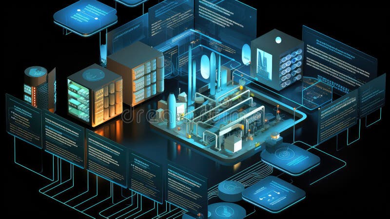 Cooling Data Center Infographics Stock Illustration - Illustration of ...