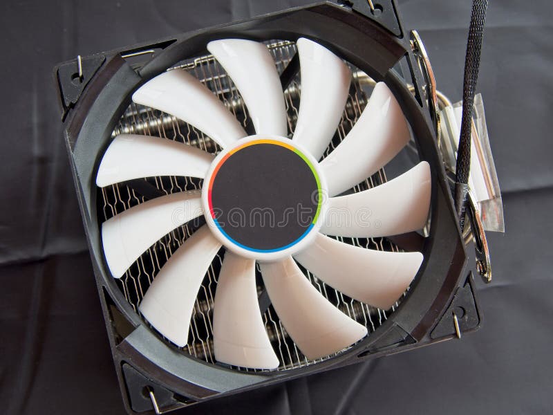 Computer chip cooling fan stock image. Image of component - 124647399