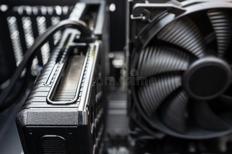 Cooling Fan in the Computer System Unit. Stock Photo - Image of ...