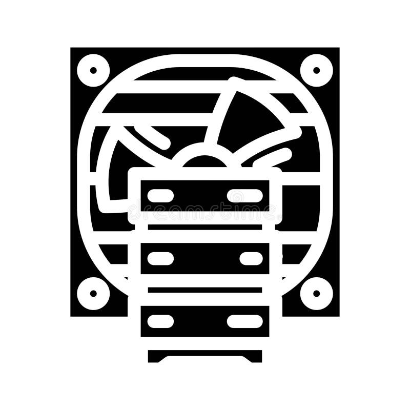 Cooling Fan Data Center Glyph Icon Vector Illustration Stock ...