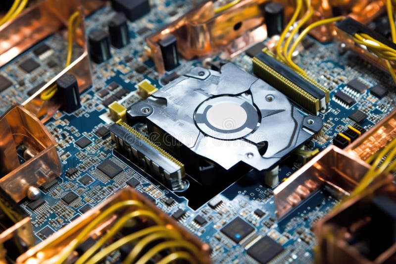A Cooling Fan of a Graphic Card Stock Image - Image of electronics ...