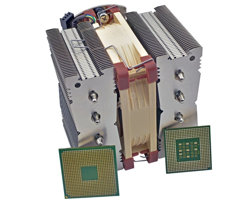 Cooling Fan with Heatsink and CPU Stock Photo - Image of spinning ...