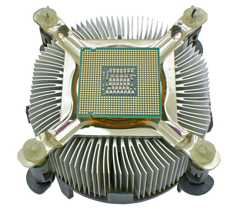 Heatsink for CPU on White Background Stock Photo - Image of metallic ...