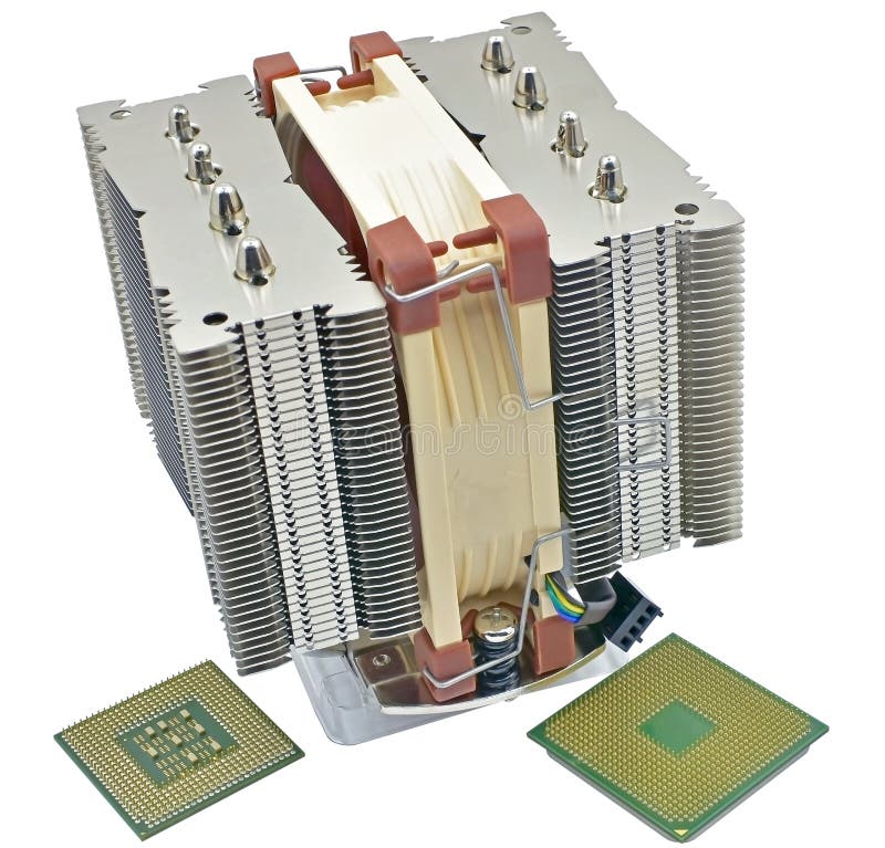 Cooling Fan with Heatsink and CPU Stock Photo - Image of spinning ...
