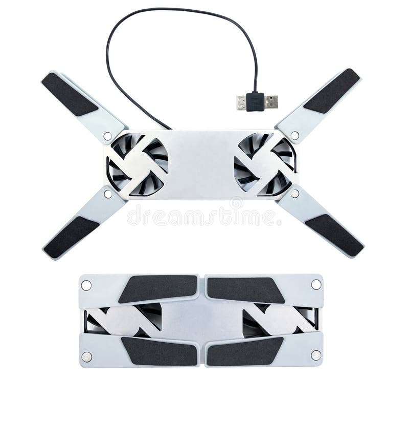 Modern Cooling Fan for Laptop Computer on White Background. Laptop ...