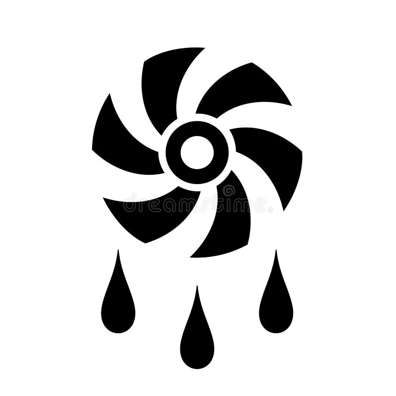 Cooling Fan Vector Icon, Air Con Symbol Stock Vector - Illustration of ...