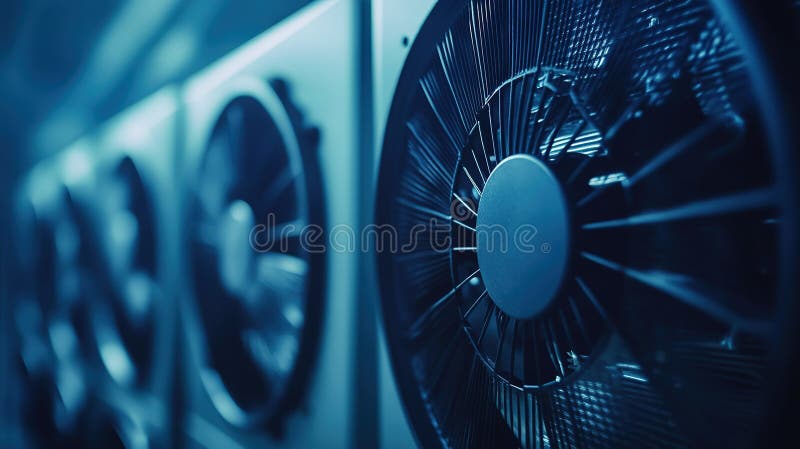 Cooling Fans Operate in a Data Center Providing Efficient Airflow and ...