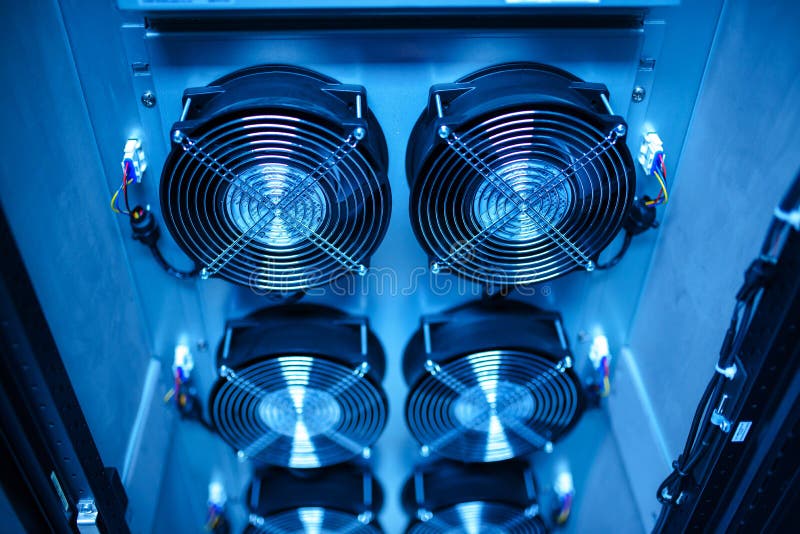 Cooling fans in rack stock photo. Image of technology - 246608256