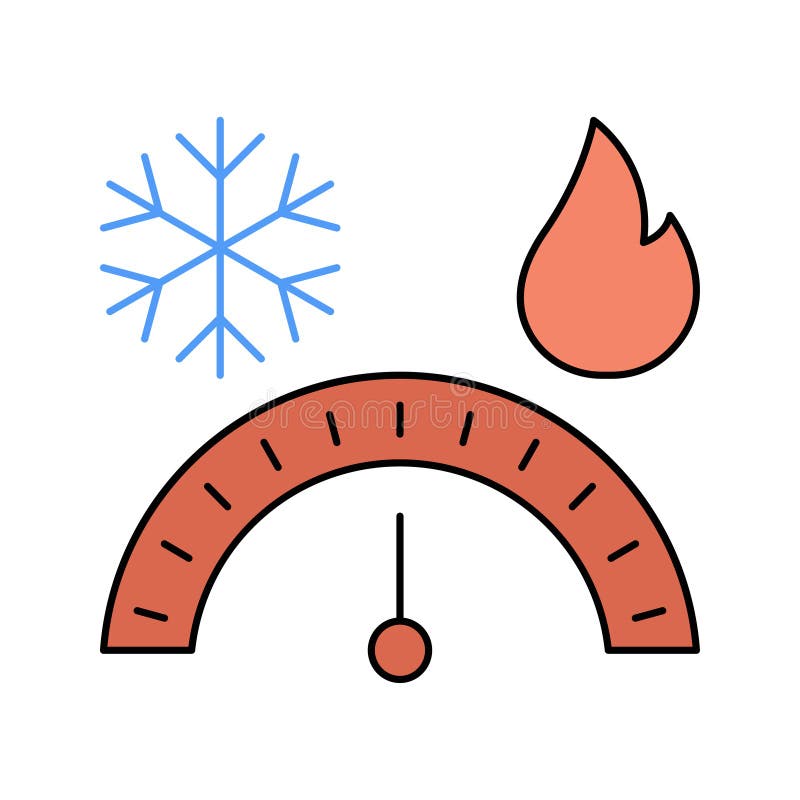 Cooling and Heating Measurement Meter Icon Vector Stock Vector ...