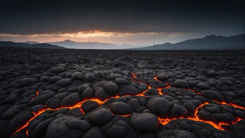 Cooling lava field stock illustration. Illustration of cool - 301486558
