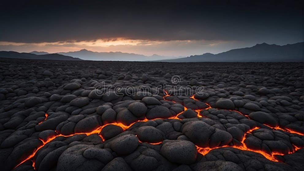 Cooling lava field stock illustration. Illustration of cool - 301486558