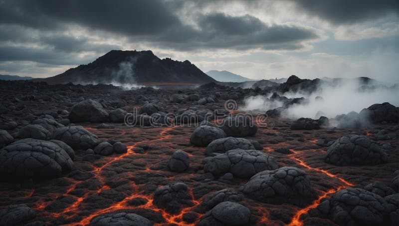 Cooling lava field stock illustration. Illustration of material - 301486618