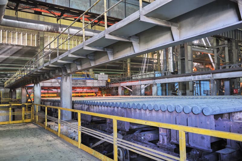 Cooling Metall Tube Billets on Cooling Rolling Table Stock Photo ...