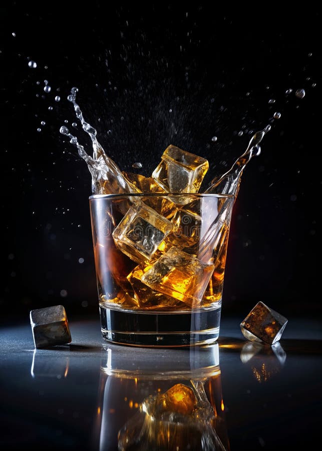 Cooling Moment: Ice Cubes in a Glass Stock Illustration - Illustration ...