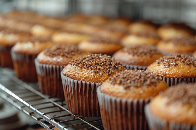 Cooling Muffins on Rack stock image. Image of kitchen - 313577731