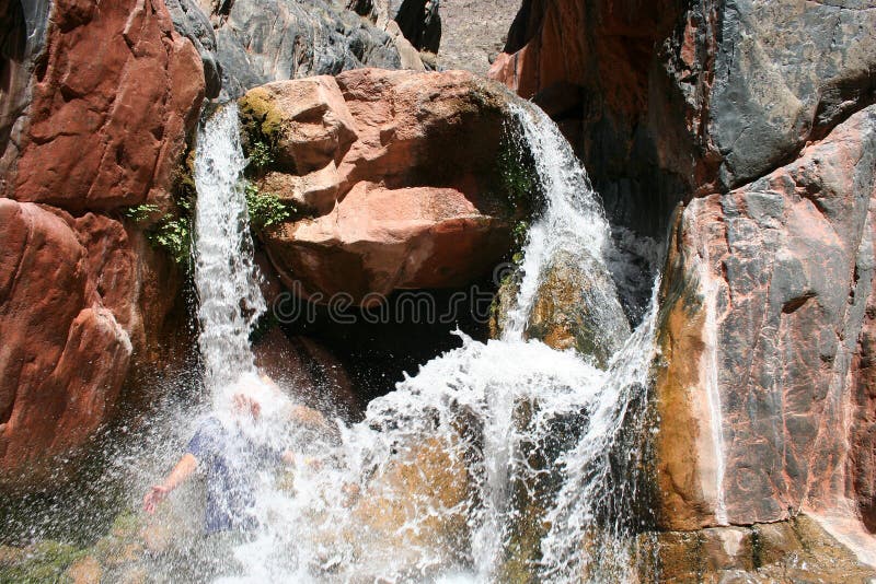 Cooling Off In Waterfall Shower Stock Photo - Image of shower, pour: 861576