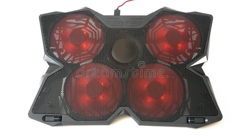 Cooling Pad for Laptop Computer with Red Light Stock Image - Image of ...