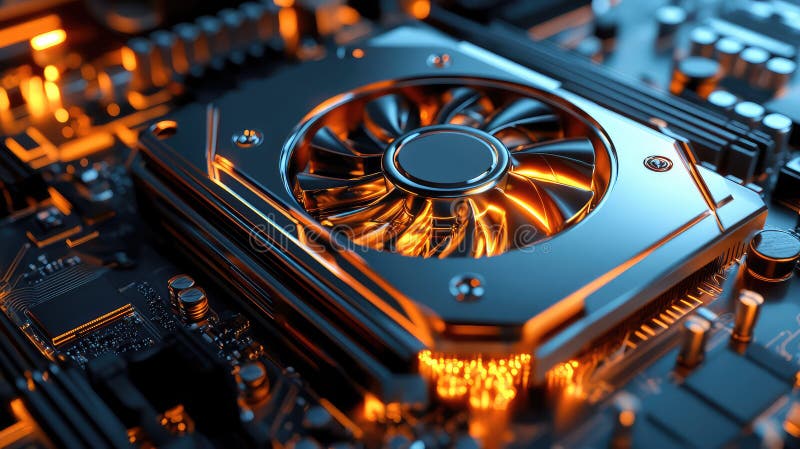 Cooling pulsating gpu stock illustration. Illustration of resolution ...