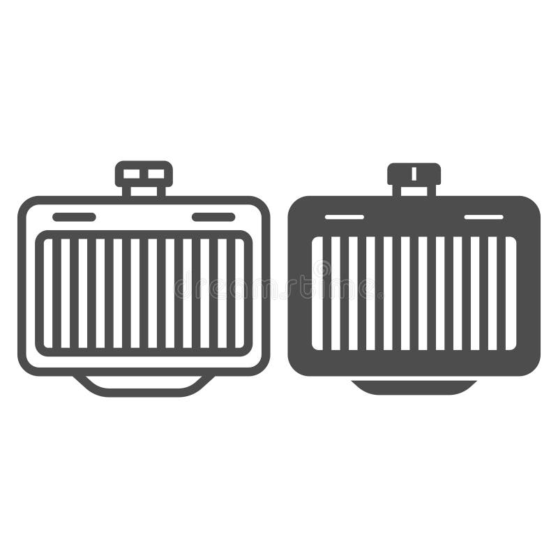 Cooling Radiator Part Line and Solid Icon, Car Service Concept. Vector ...