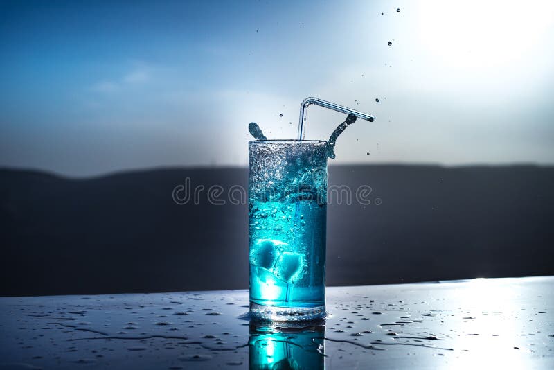 Cooling Summer Drink Concept Cocktail Glasses Splashing On Sunset Stock Image Image Of Cool