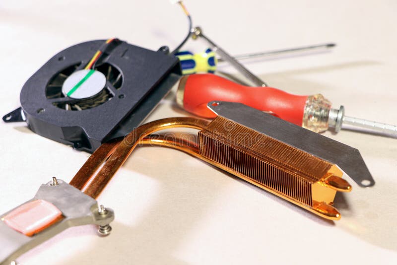 A Cooling System of Computer. a Fan, Cooler of Central Processing or ...