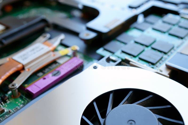 A Cooling System of Computer. a Fan, Cooler of Central Processing or ...