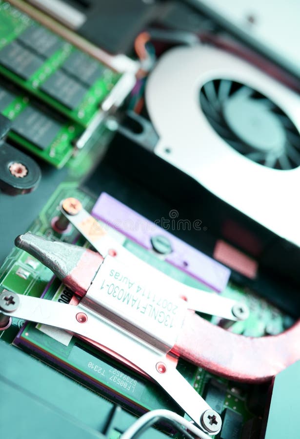 A Cooling System of Computer. a Fan, Cooler of Central Processing or ...