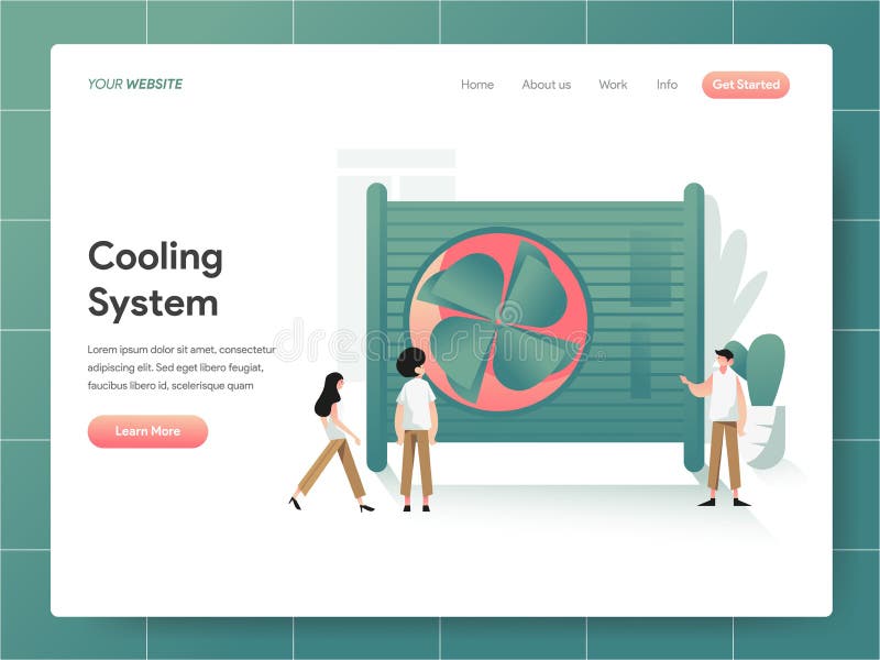 Cooling System Illustration Concept. Modern Design Concept of Web Page ...