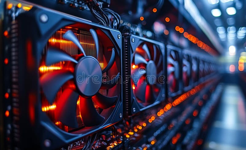Cooling Systems Operate in a Data Center Stock Photo - Image of ...