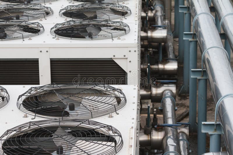Pipes at cooling tower stock photo. Image of fluid, control - 1787460