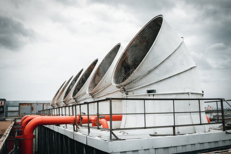 Cooling Tower on the Deck Floor, Cooling Chiller System Stock Photo ...