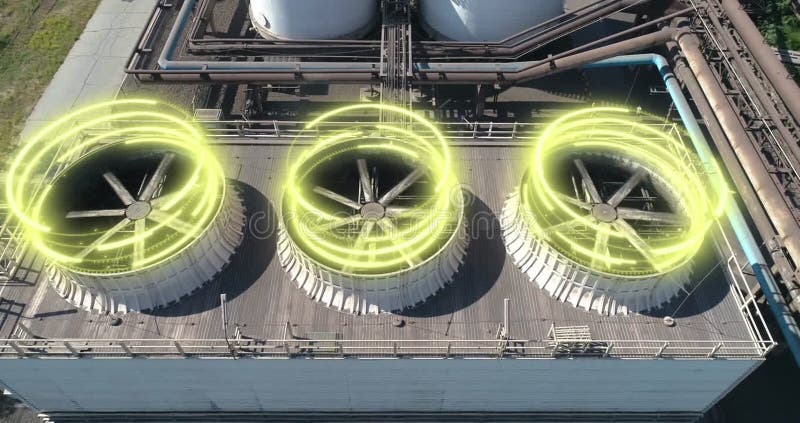 Cooling Tower from a Drone. Wet Cooling Towers. Evaporative Cooling ...