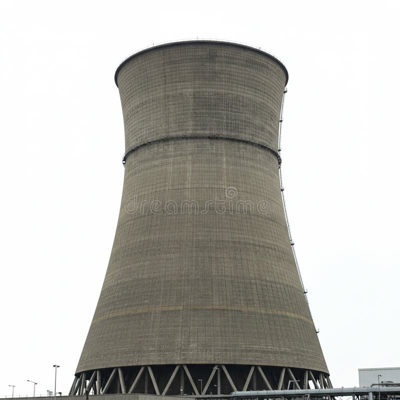 Cooling Tower with a Hyperboloid Structure Made of Concrete, Typical of ...