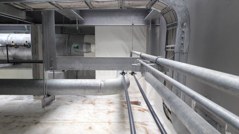 Cooling Tower Installation on Platform Connect with Piping Stock Photo - Image of tower, cooling ...