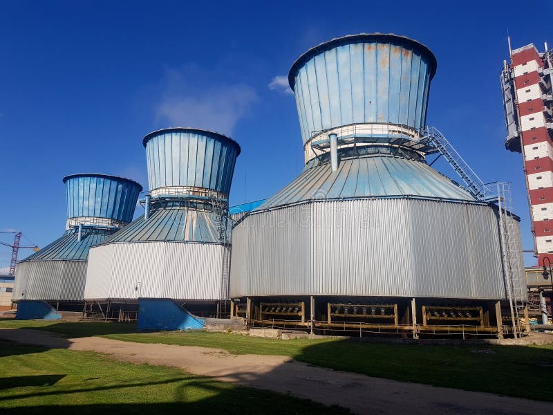Cooling Tower for Cooling the Treated Water Stock Image - Image of ...