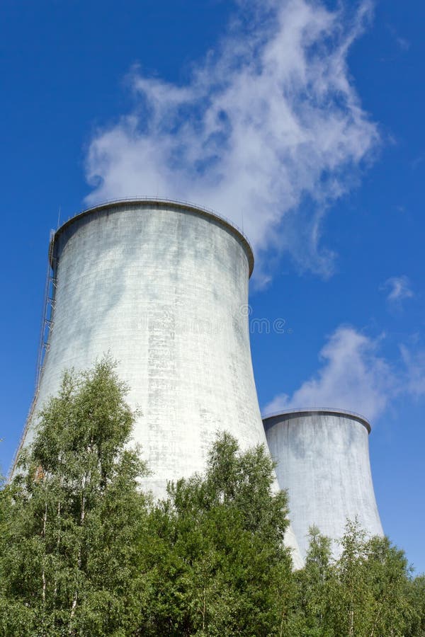 Cooling towers stock photo. Image of climate, steam, atom - 21611480