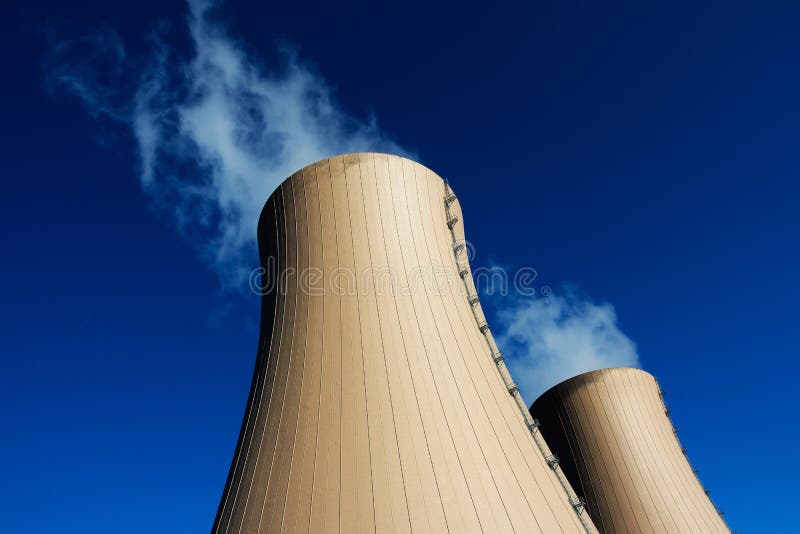 Chimneys of Nuclear Power Plant Stock Image - Image of emission, atomic ...