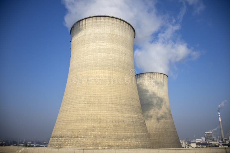 Cooling Towers of Nuclear Power Plant Electrical Energy Stock Photo ...