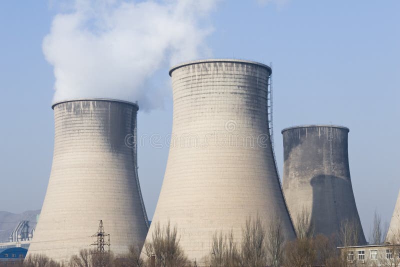 Cooling Towers of a Power Plant Stock Photo - Image of horizontal ...