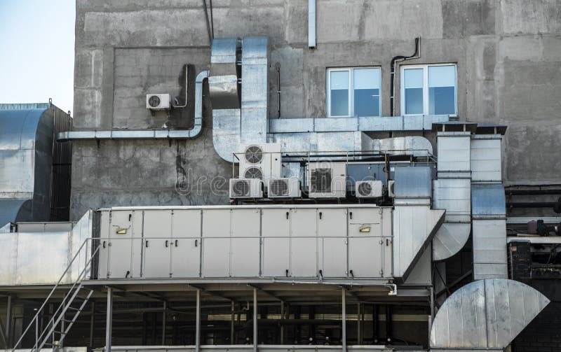 Cooling and Ventilation System on Building Stock Image - Image of shiny ...