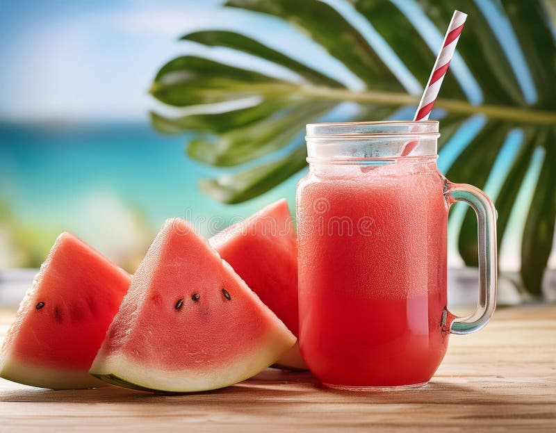 Cooling Watermelon Juice for a Refreshing Summer Stock Illustration ...