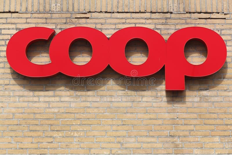 Coop logo on a wall editorial photo. Image of price, global - 98622421