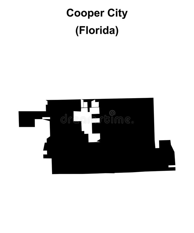 Cooper City outline map stock vector. Illustration of contour - 357249585