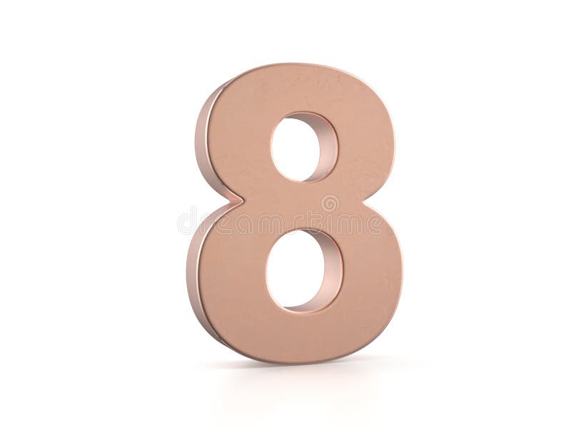 Cooper number eight stock illustration. Illustration of figure - 298439991