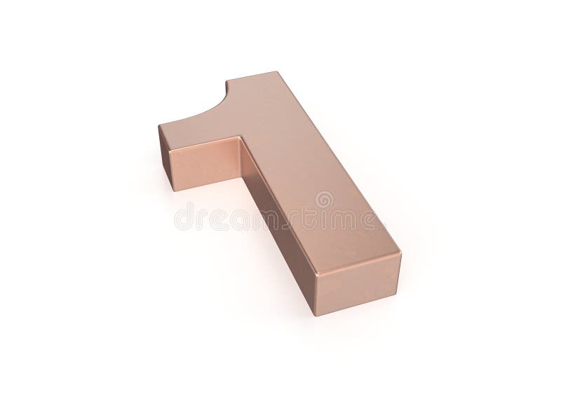 Cooper number one stock illustration. Illustration of metallic - 307730400