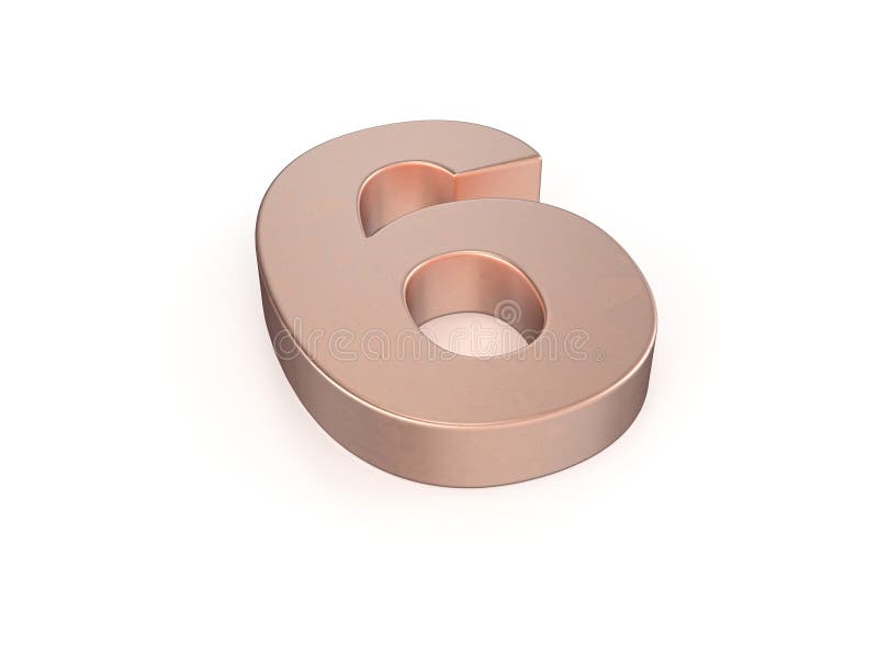 Cooper number six stock illustration. Illustration of number - 307730404