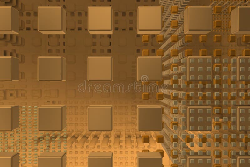 Cooper Tech Background with Cubes 1 Stock Illustration - Illustration ...