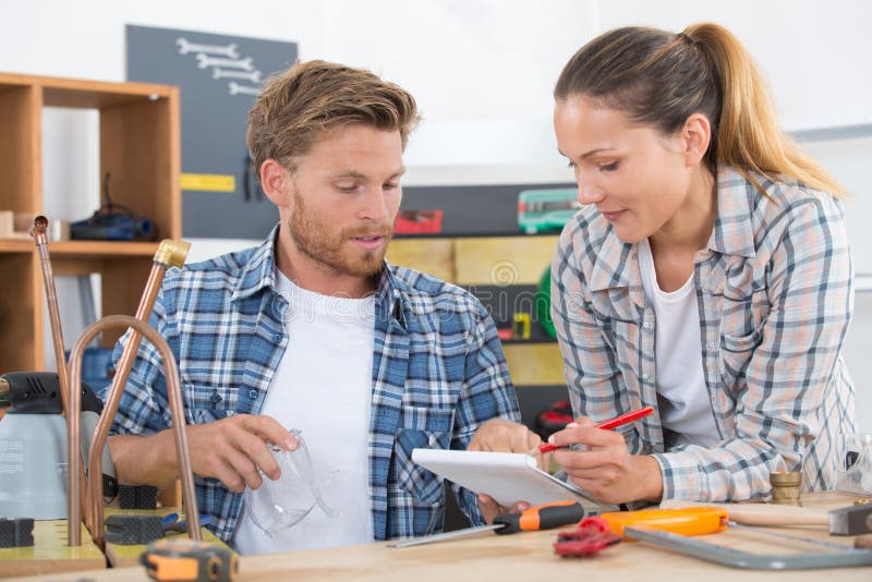 Cooper Workers Discussing Best Solution Stock Photo - Image of laborer ...