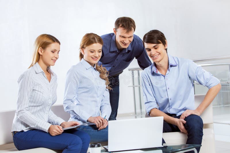 Cooperate for Productive Work Stock Photo - Image of white, computer ...