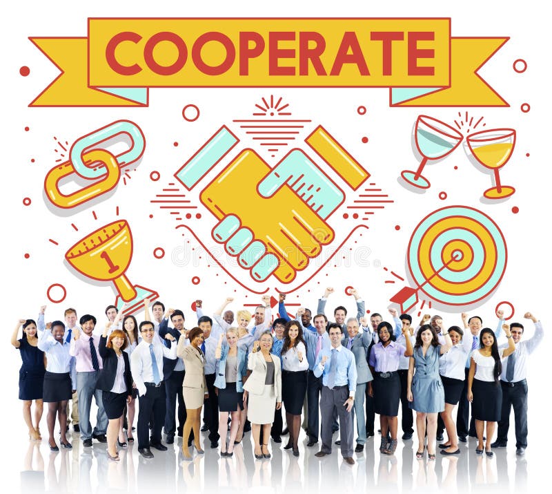 Cooperate Together Team Teamwork Partnership Concept Stock Image ...